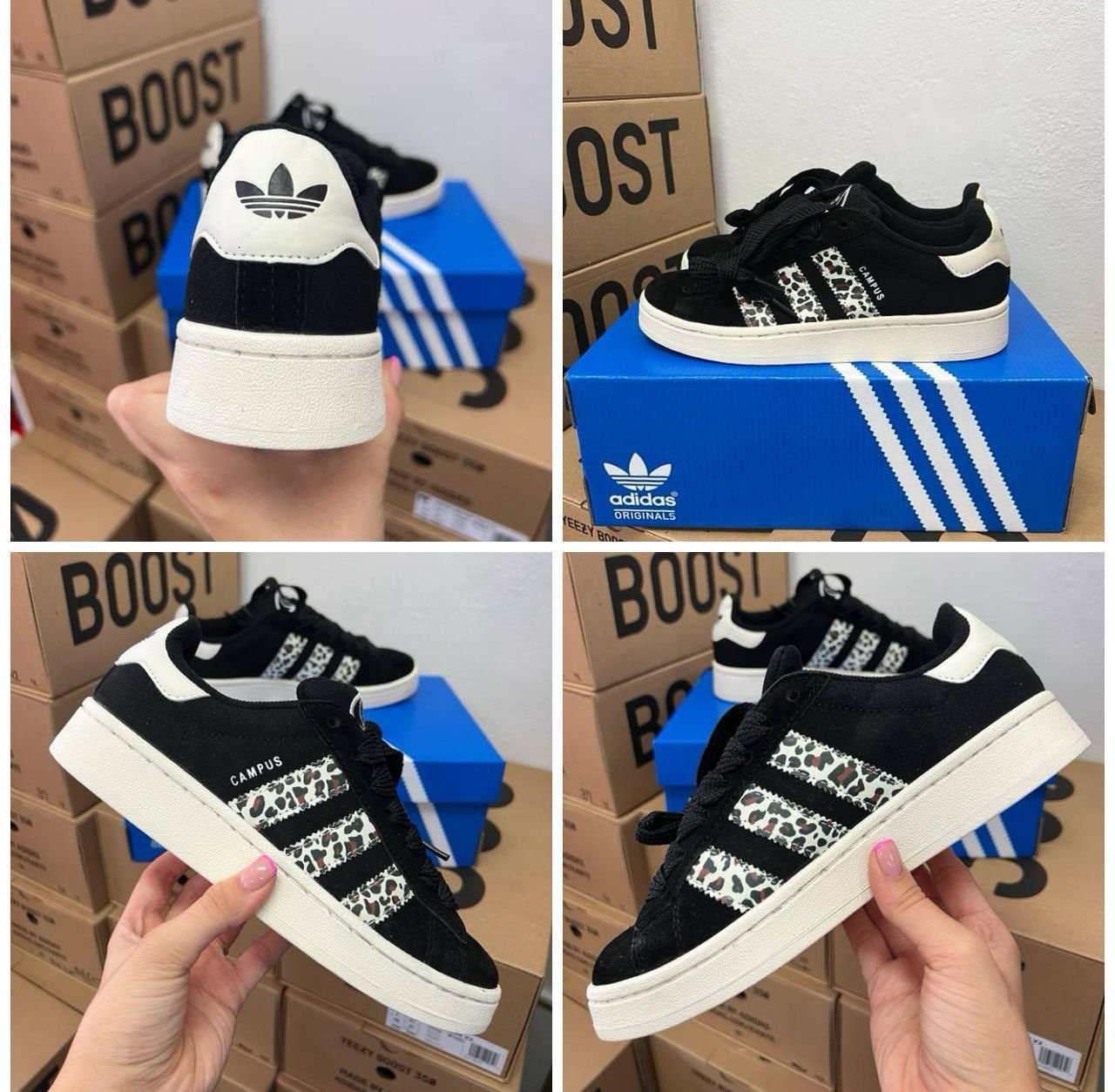 Adidas Campus 00s Black Suede Leopard Print Platform Sneakers Jsfootis 7715